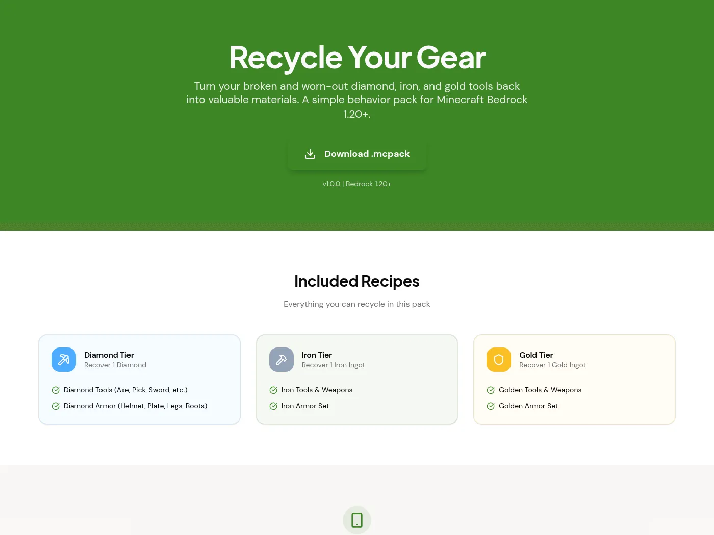 Minecraft Recycling Pack