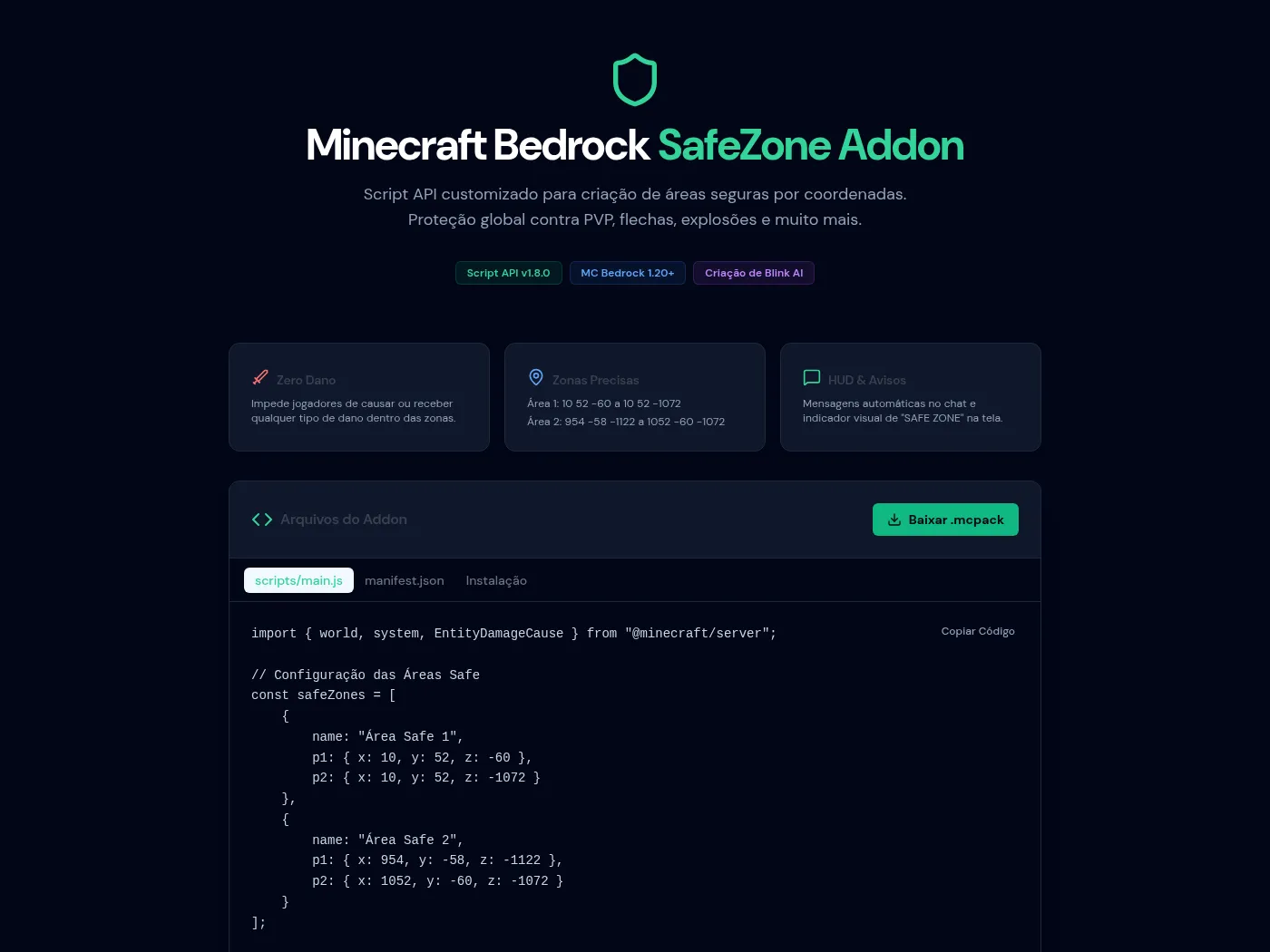 Bedrock SafeZone Script