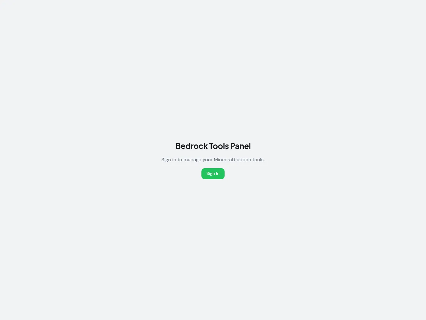 Bedrock Tools Panel