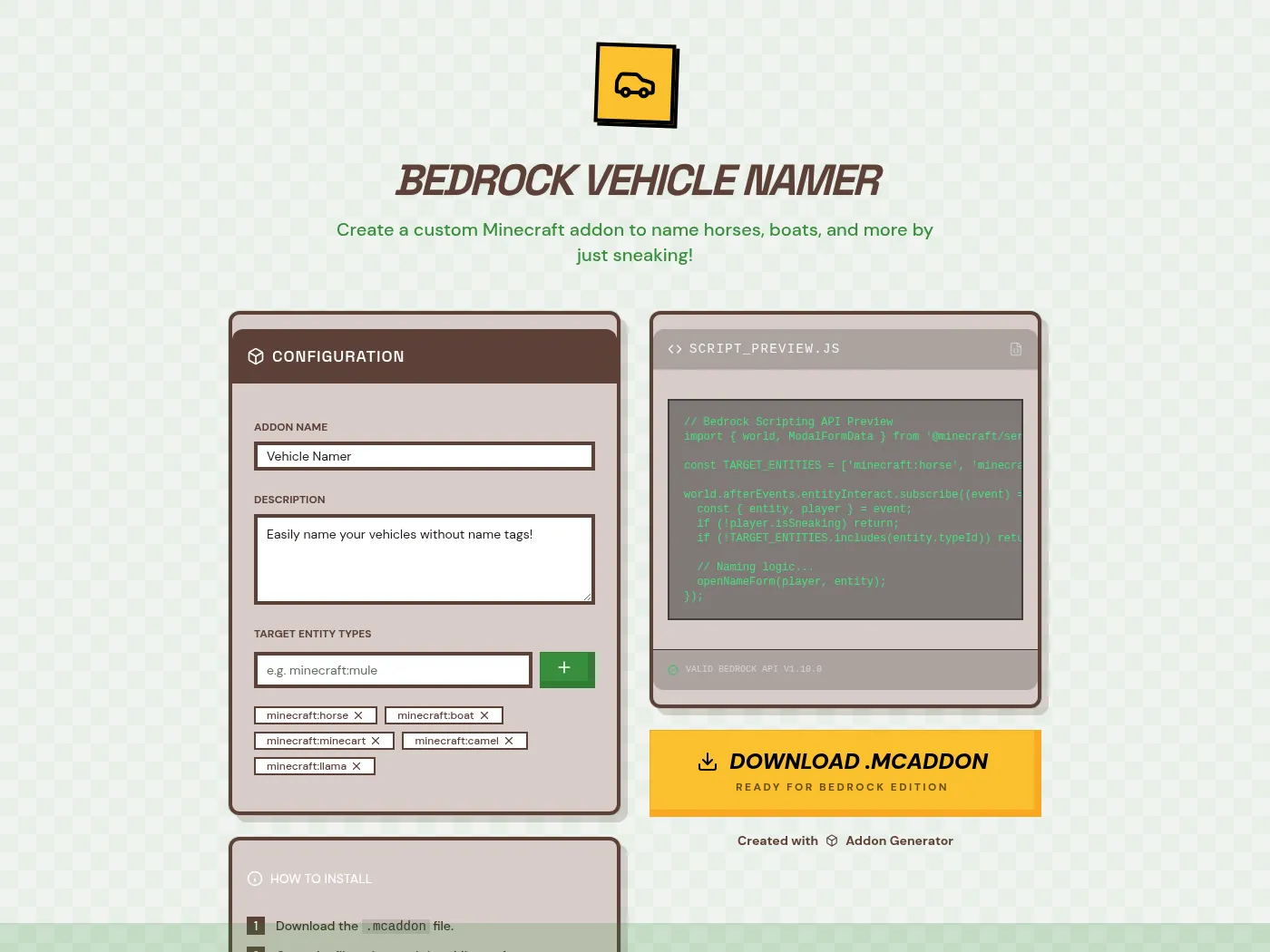 Vehicle Name System