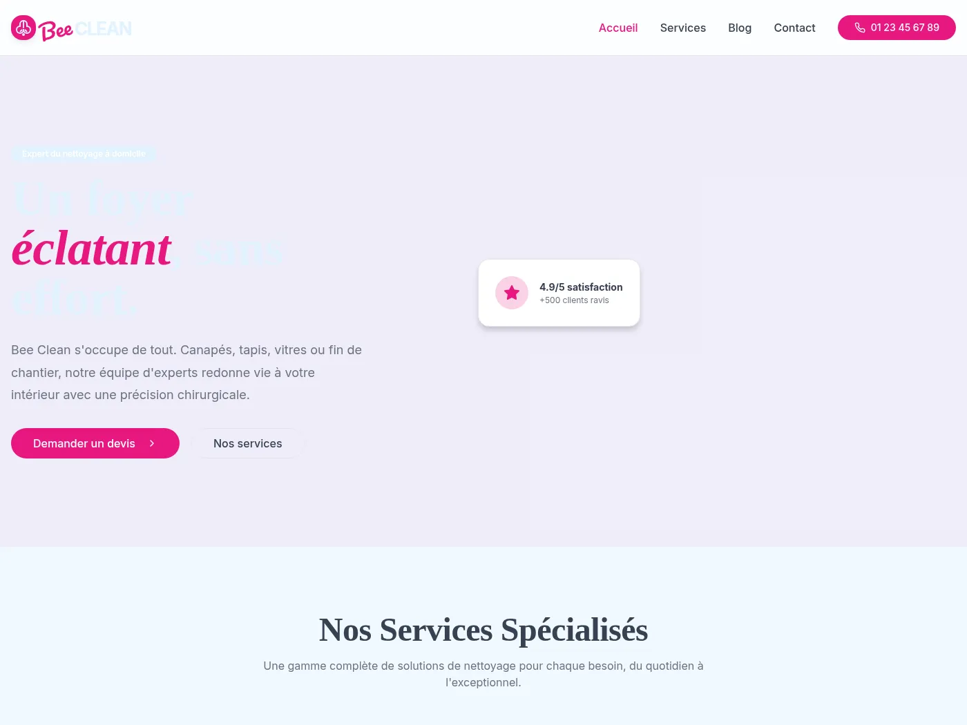 Bee Clean Web Presence