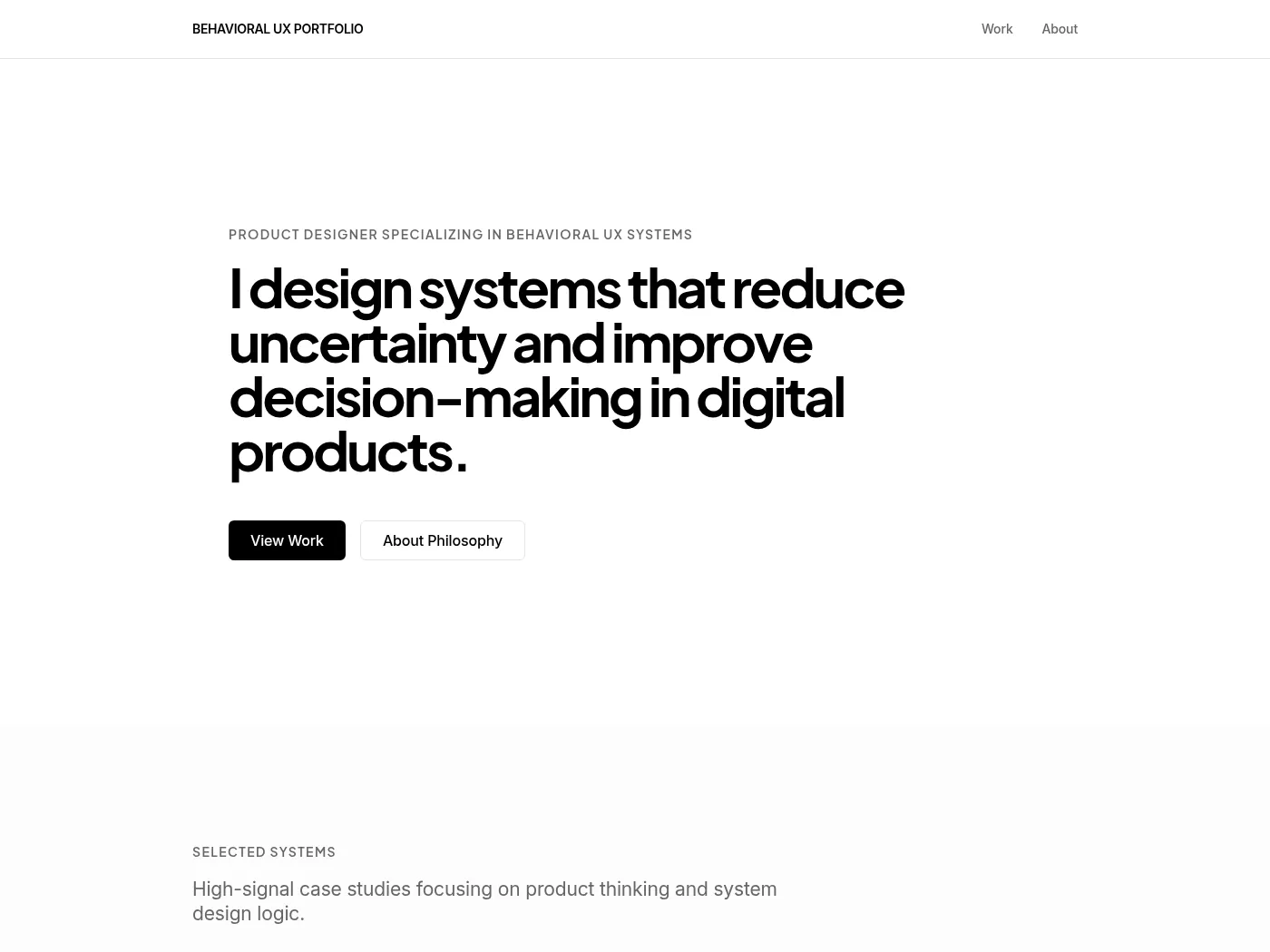 Behavioral UX Portfolio