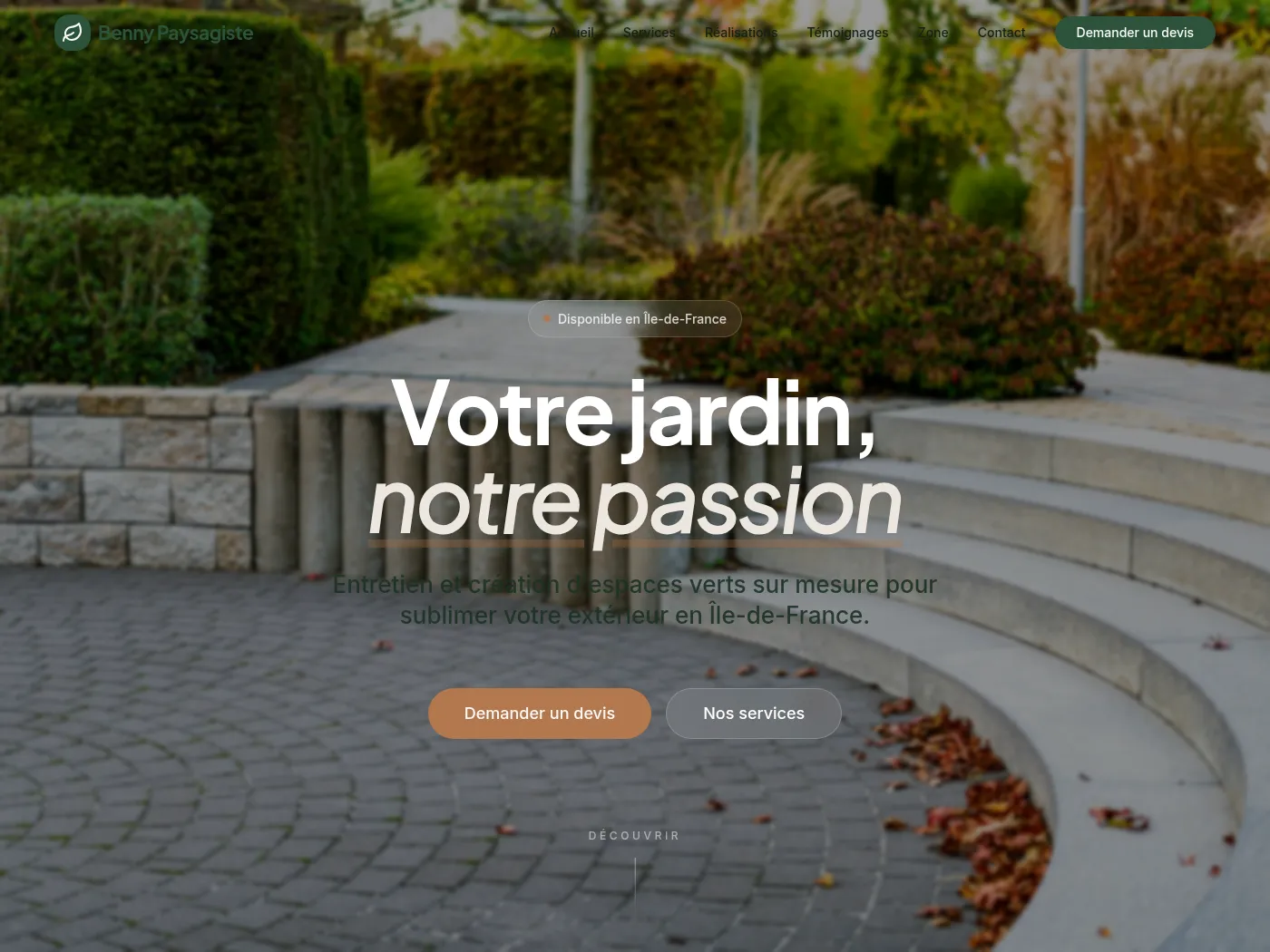 Benny Paysagiste Web Showcase