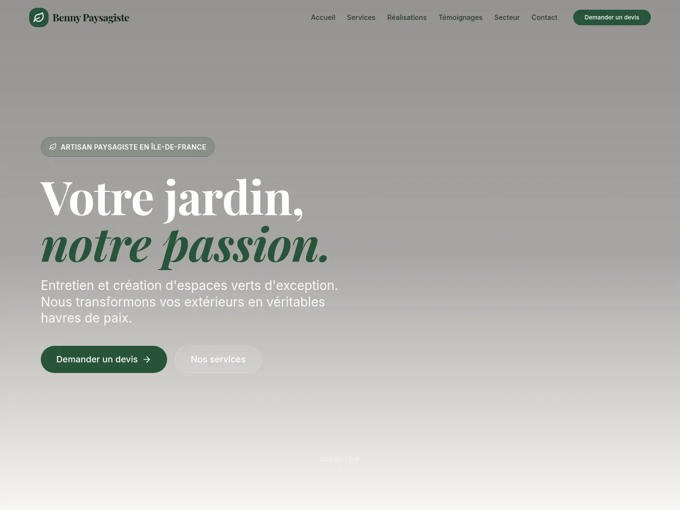 Benny Paysagiste Web Showcase
