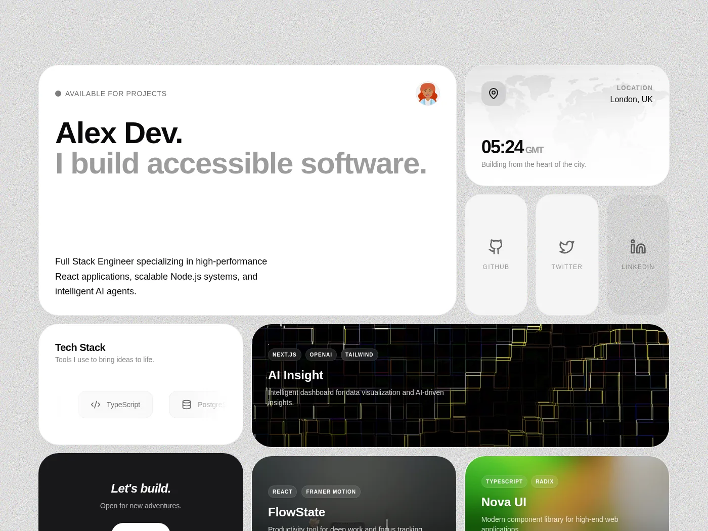 BentoGrid Portfolio