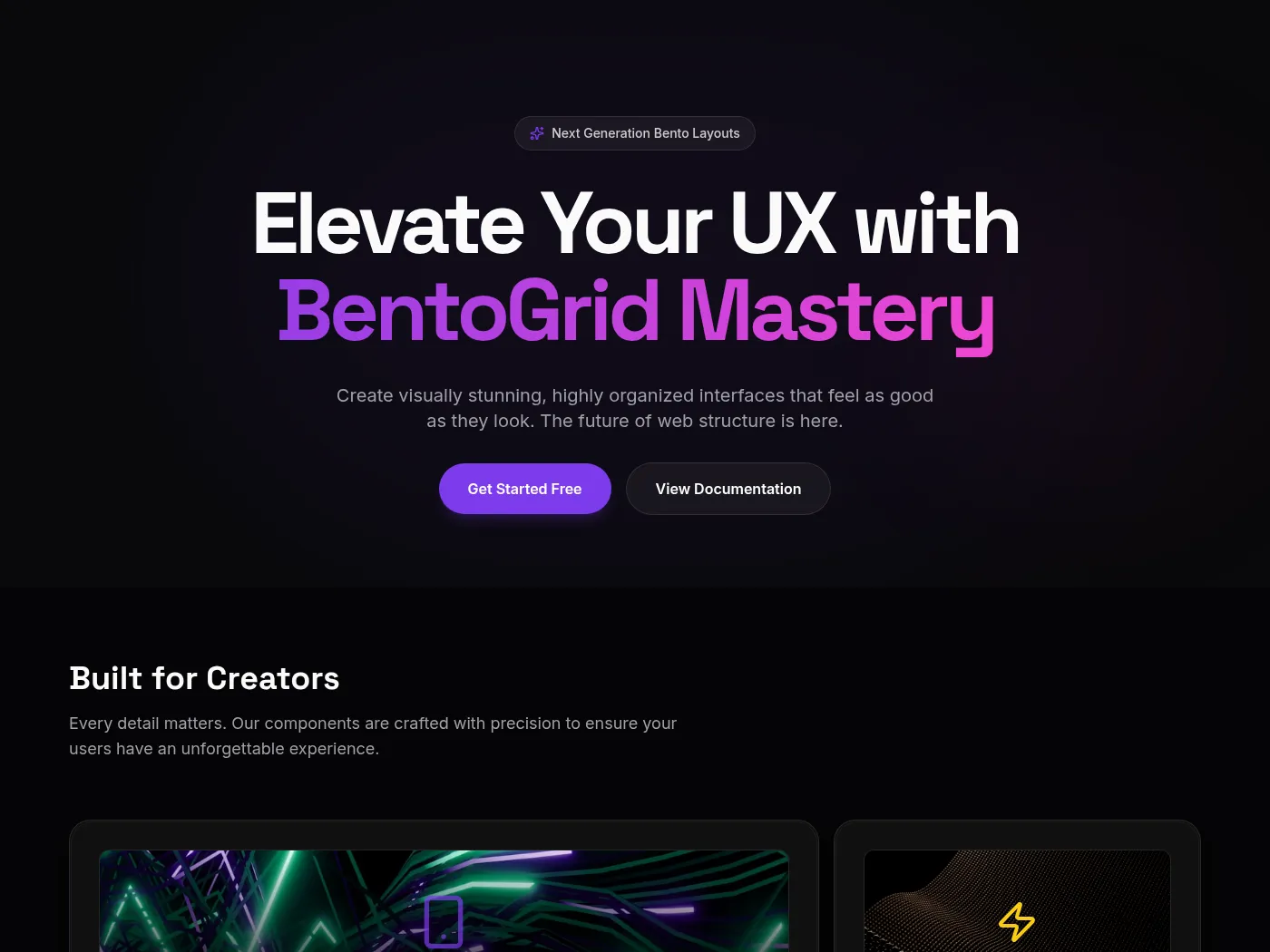 BentoGrid UX