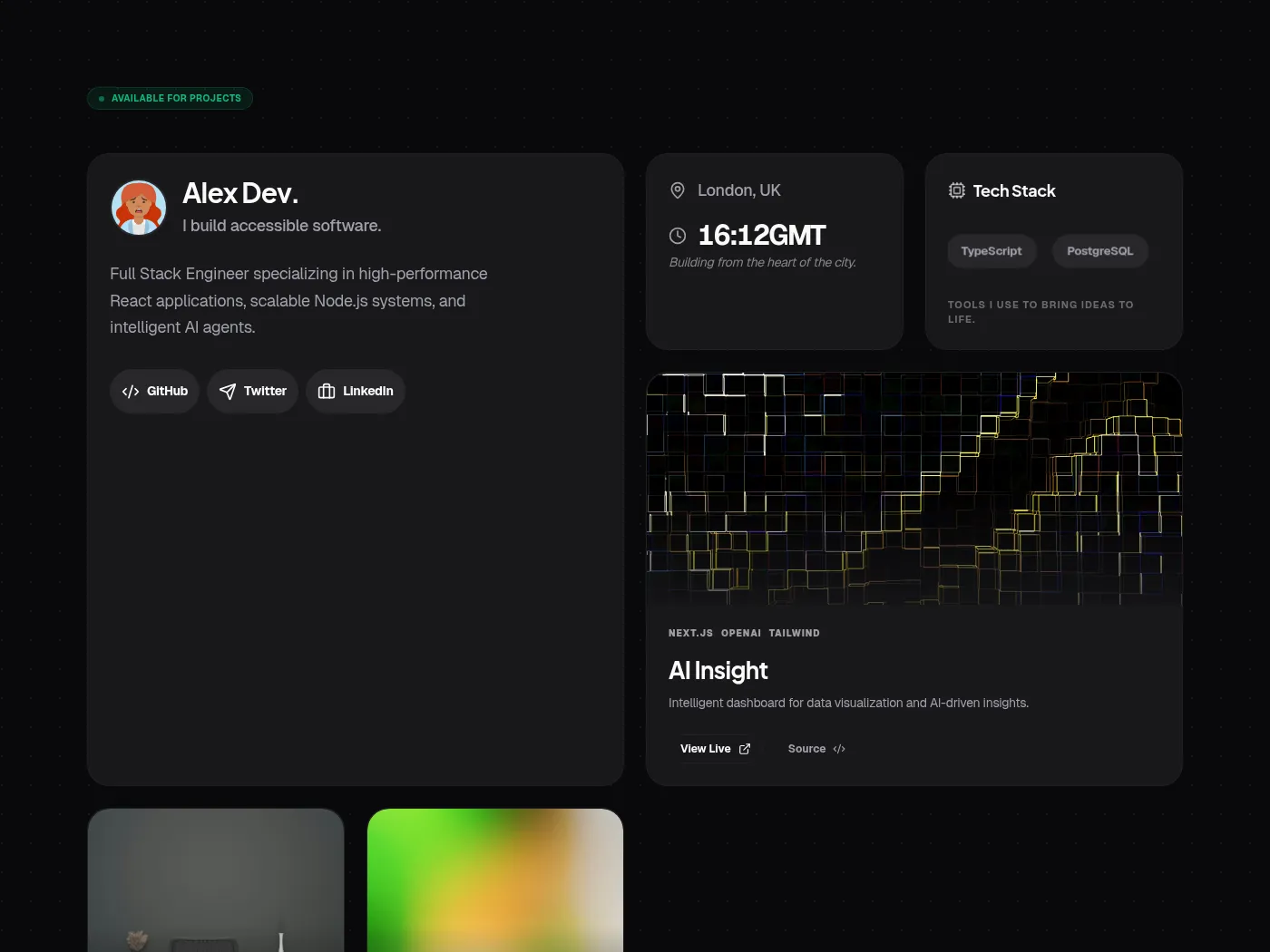 Bento Portfolio Grid