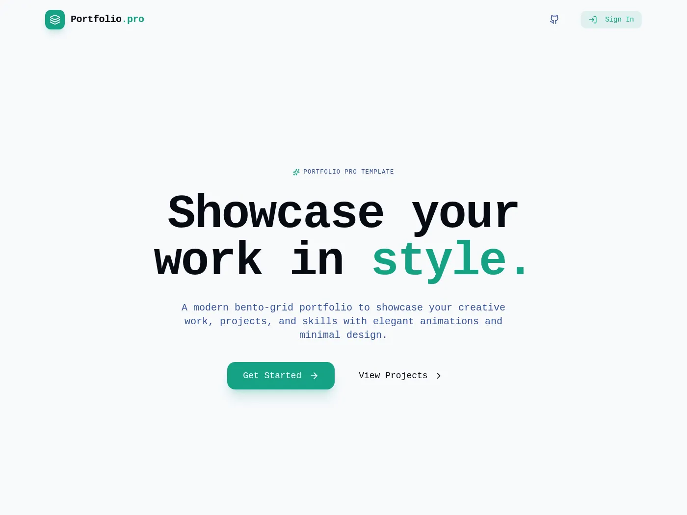 BentoGrid Portfolio Pro
