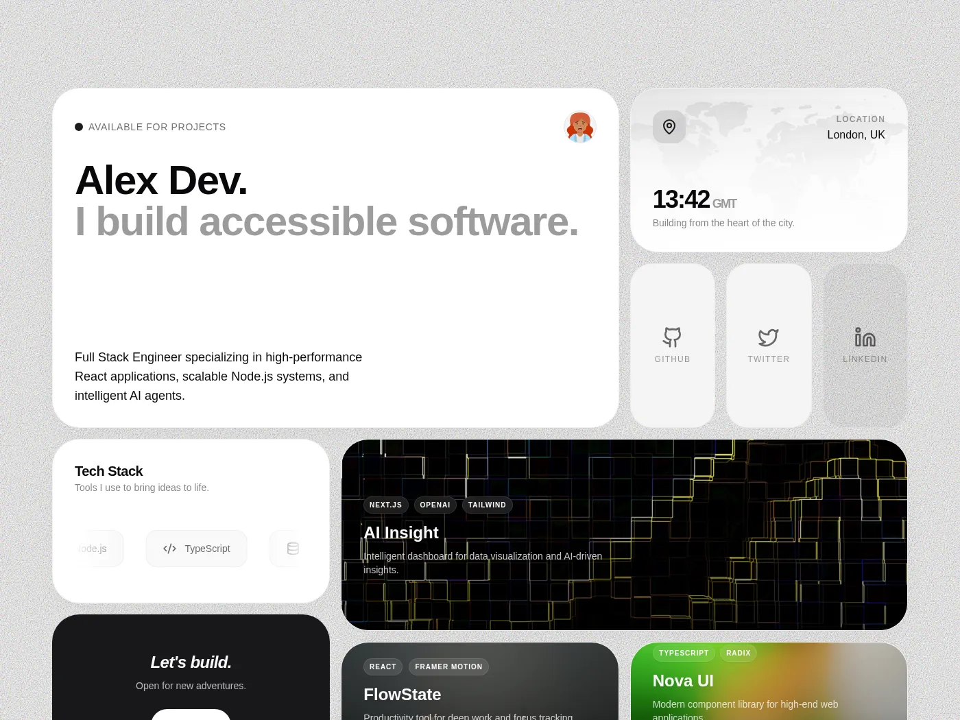 BentoGrid Portfolio (Remix)