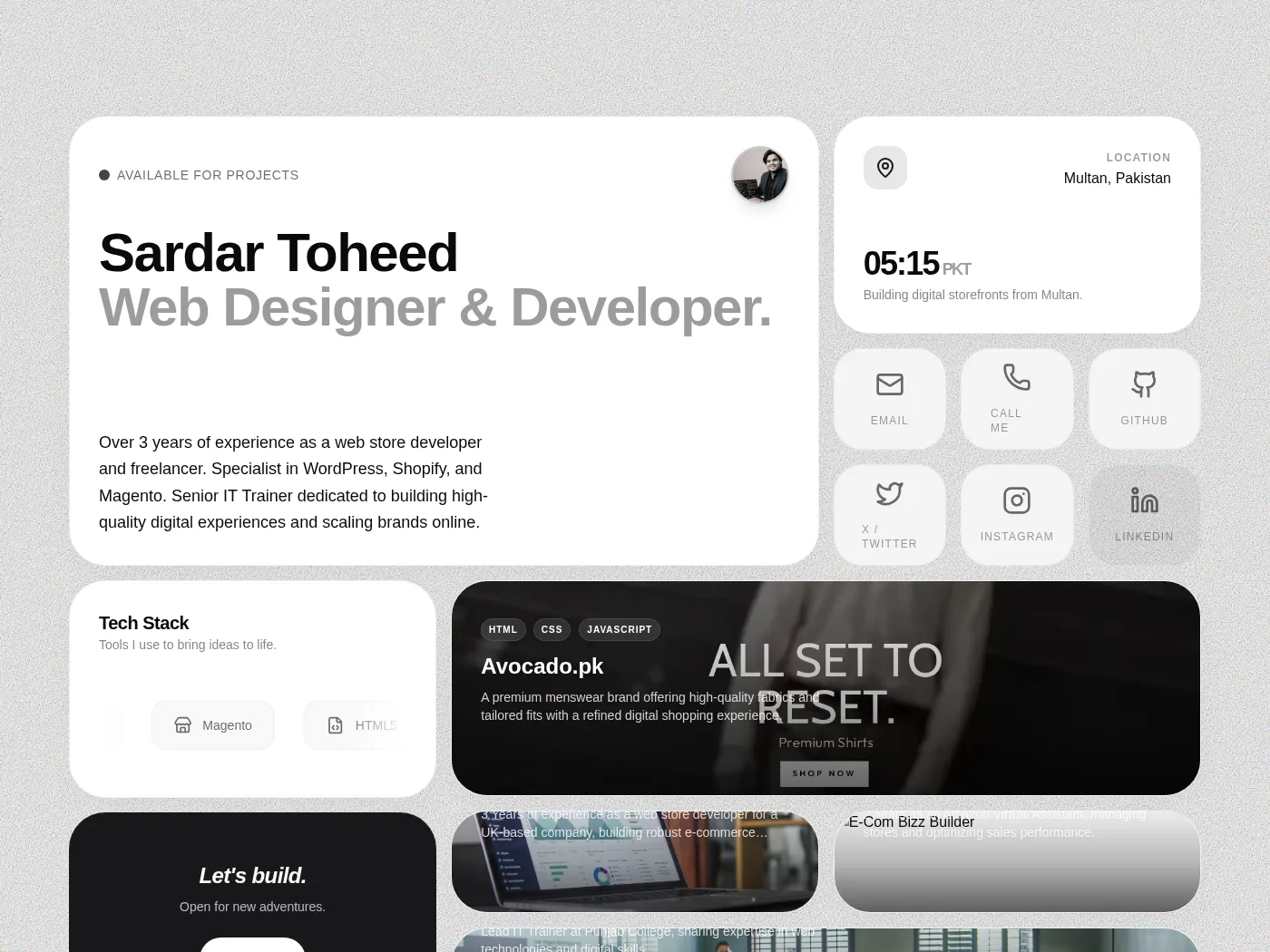 BentoGrid Portfolio (Remix)