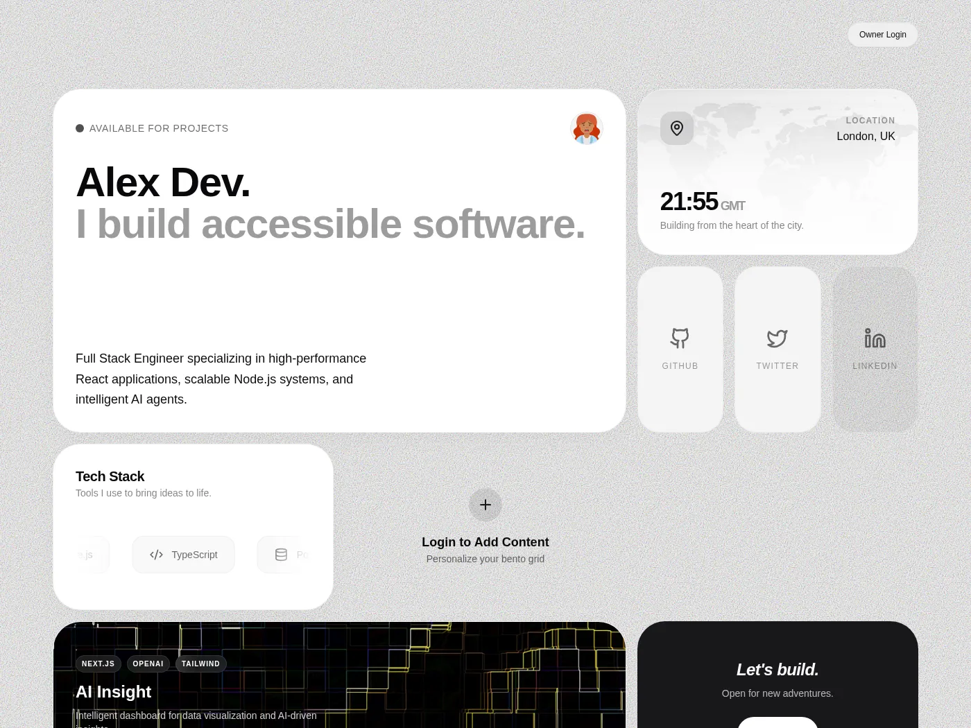 BentoGrid Portfolio (Remix)