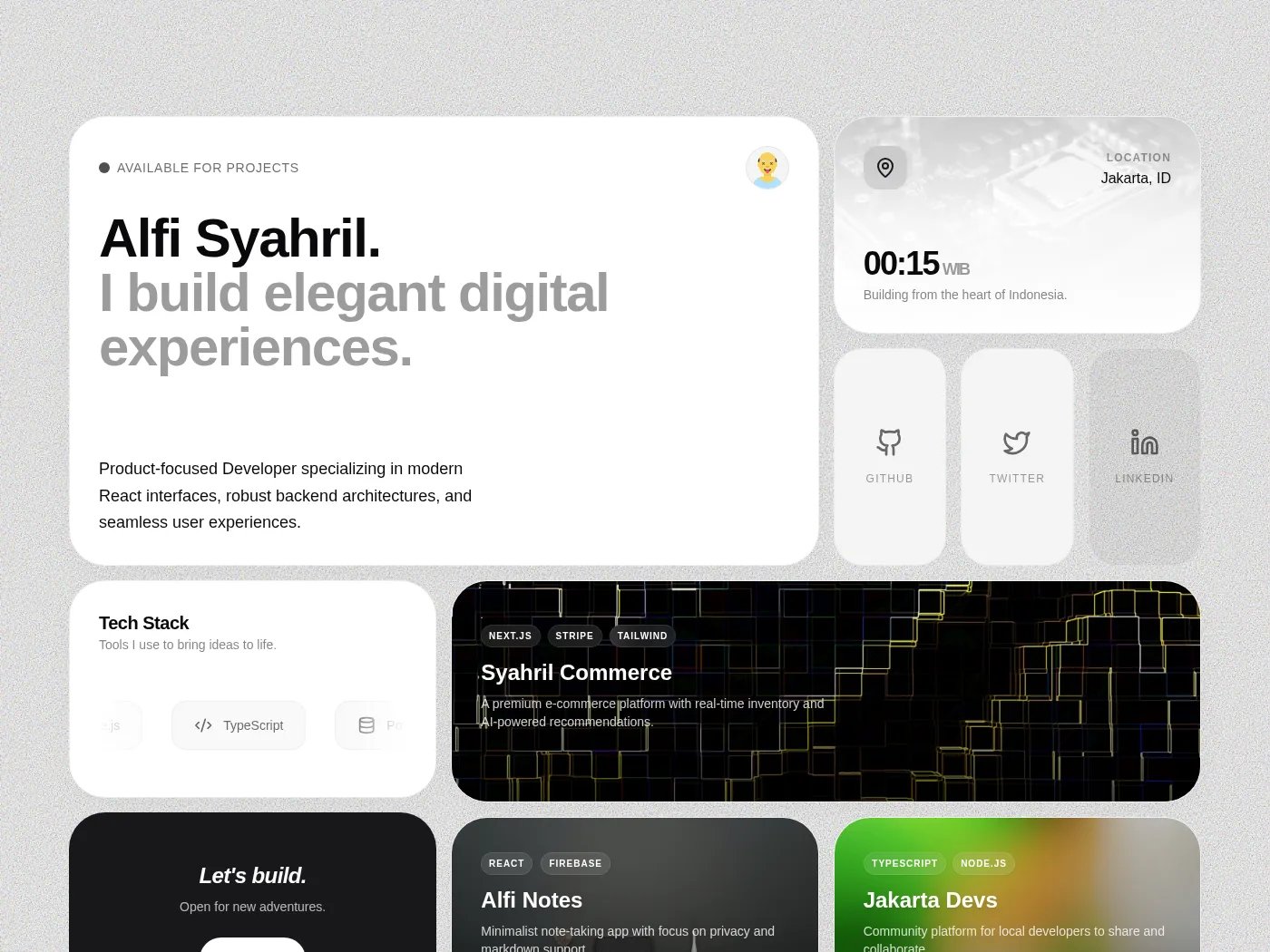 BentoGrid Portfolio (Remix)