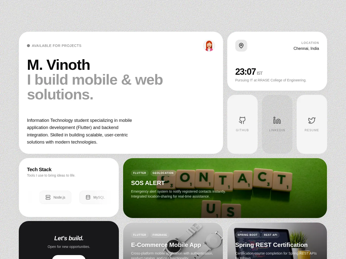 BentoGrid Portfolio (Remix)