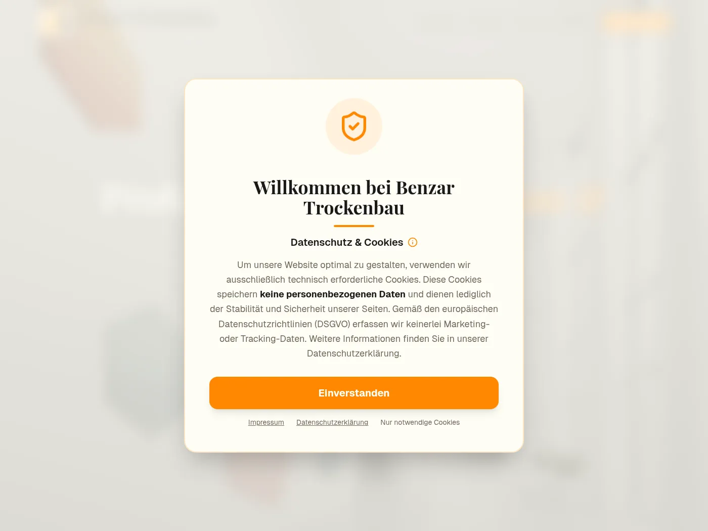 Benzar Trockenbau Webpage