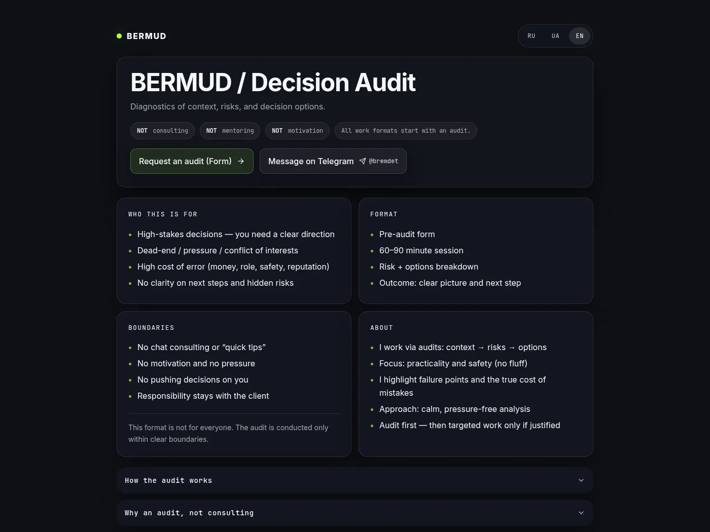 BERMUD Audit Portal