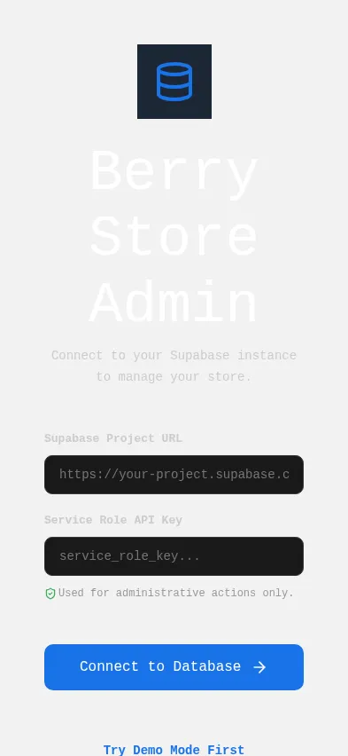 Berry Store Admin App