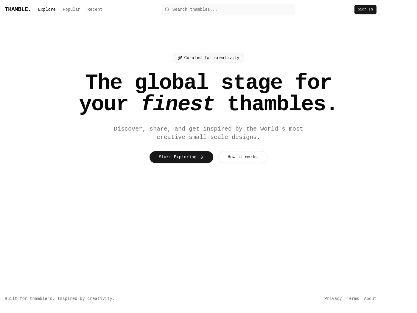 Thamble Showcase