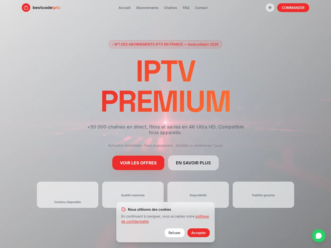 BestCode IPTV Landing Page