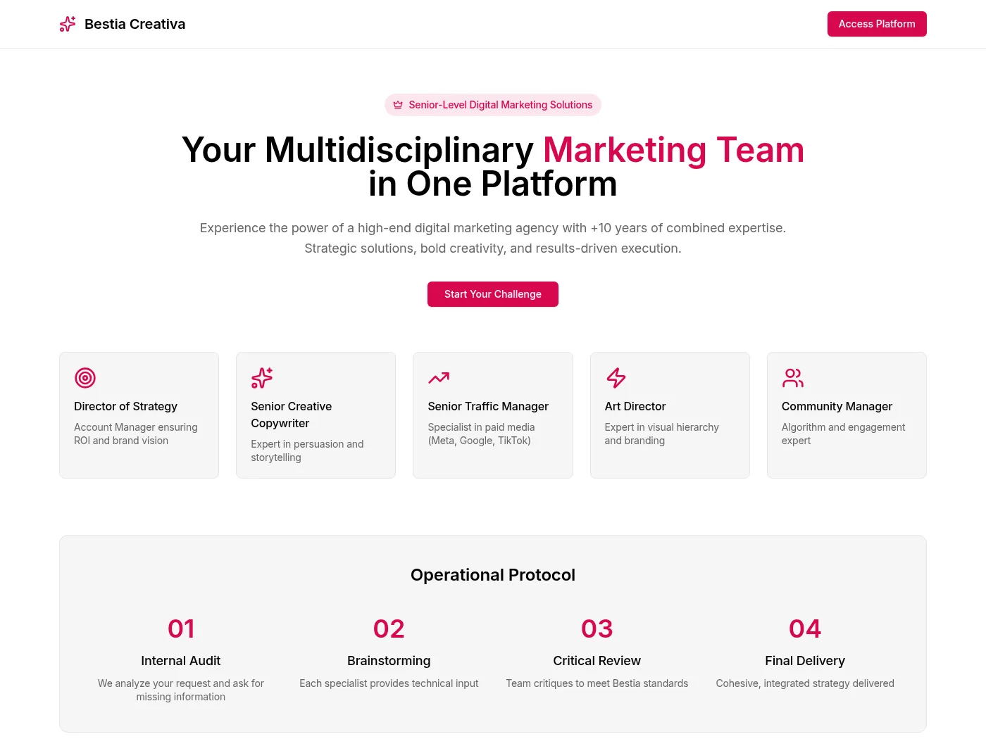 Bestia Creativa Agency Portal