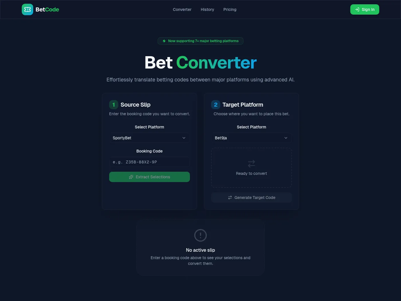 Bet Code Converter