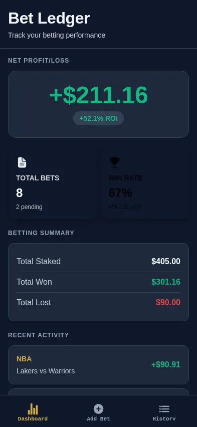 Bet Ledger