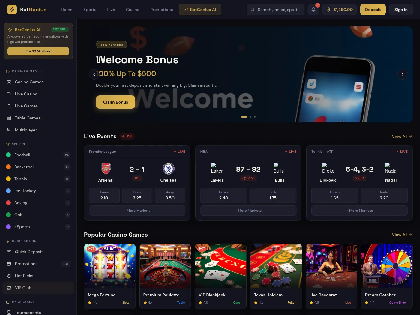 BetGenius Casino Hub