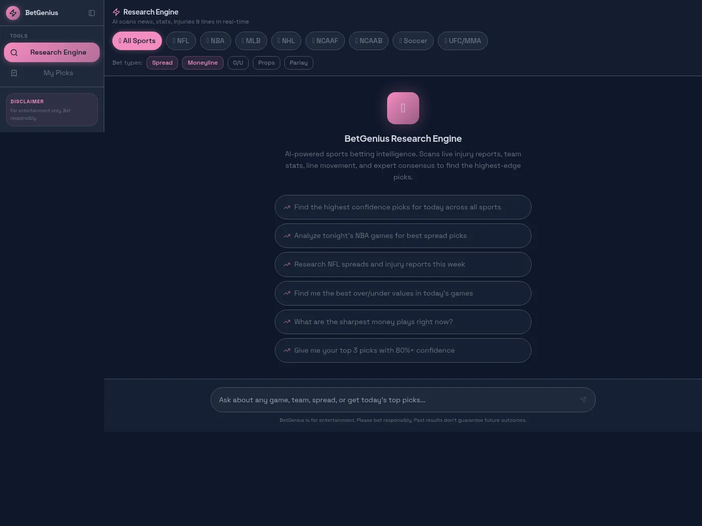 BetGenius Sports Bot