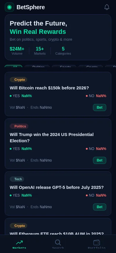 BetSphere Telegram Mini App