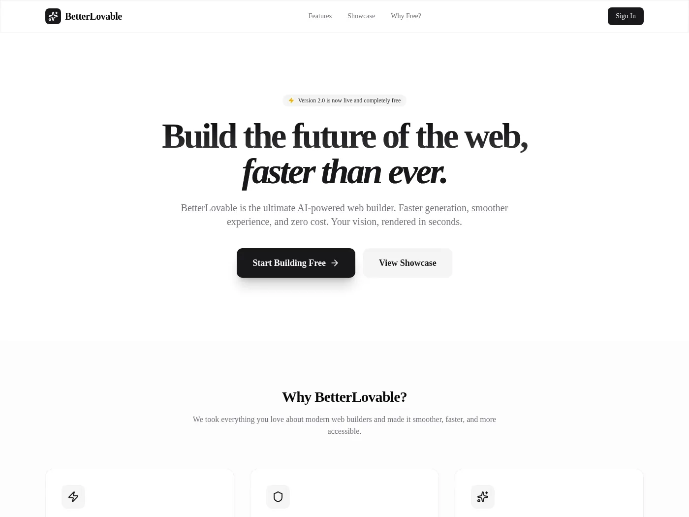 BetterLovable Web Builder