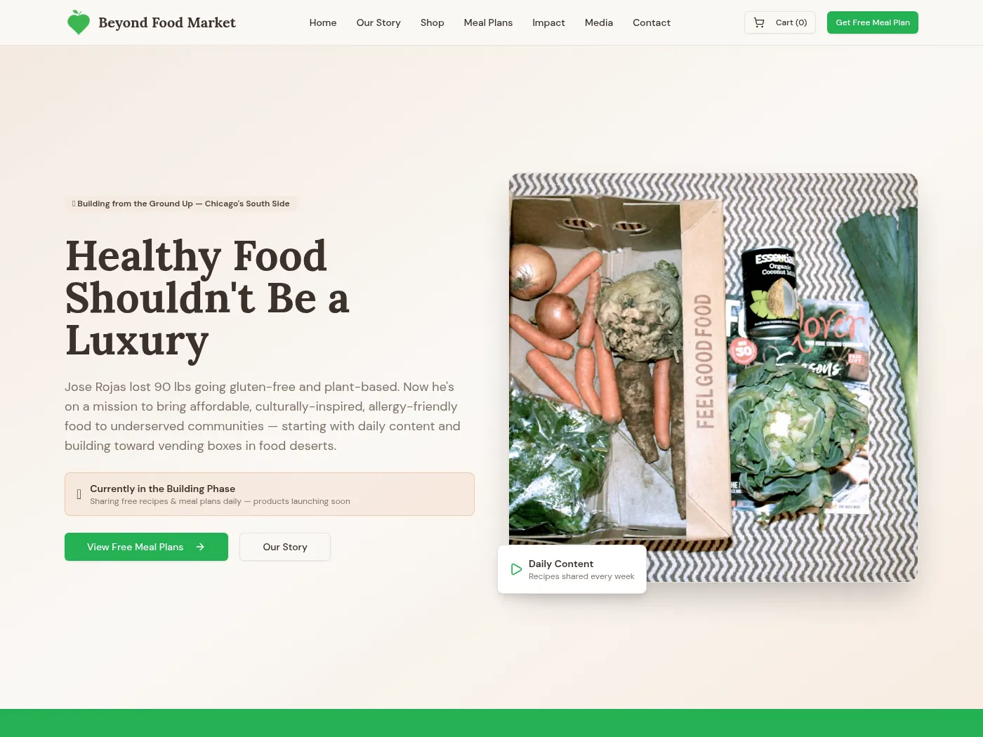 Beyond Food Market Website Redesign (Remix)