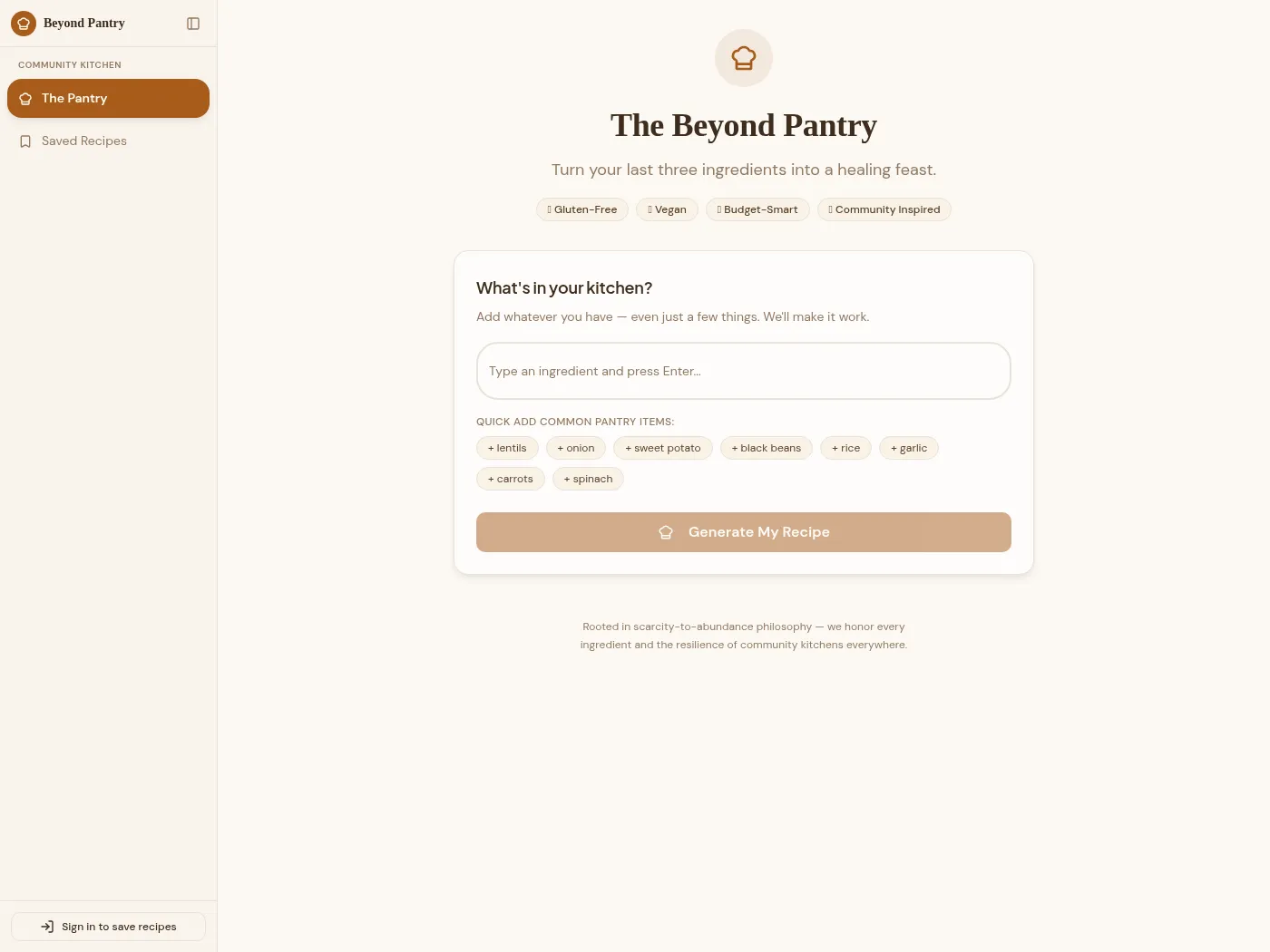 Beyond Pantry App