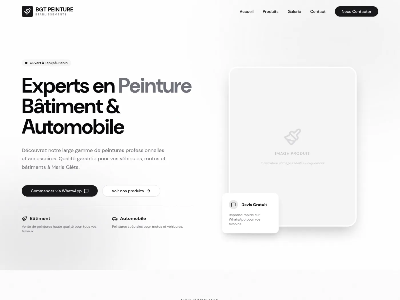 BGT Peinture Web Portal