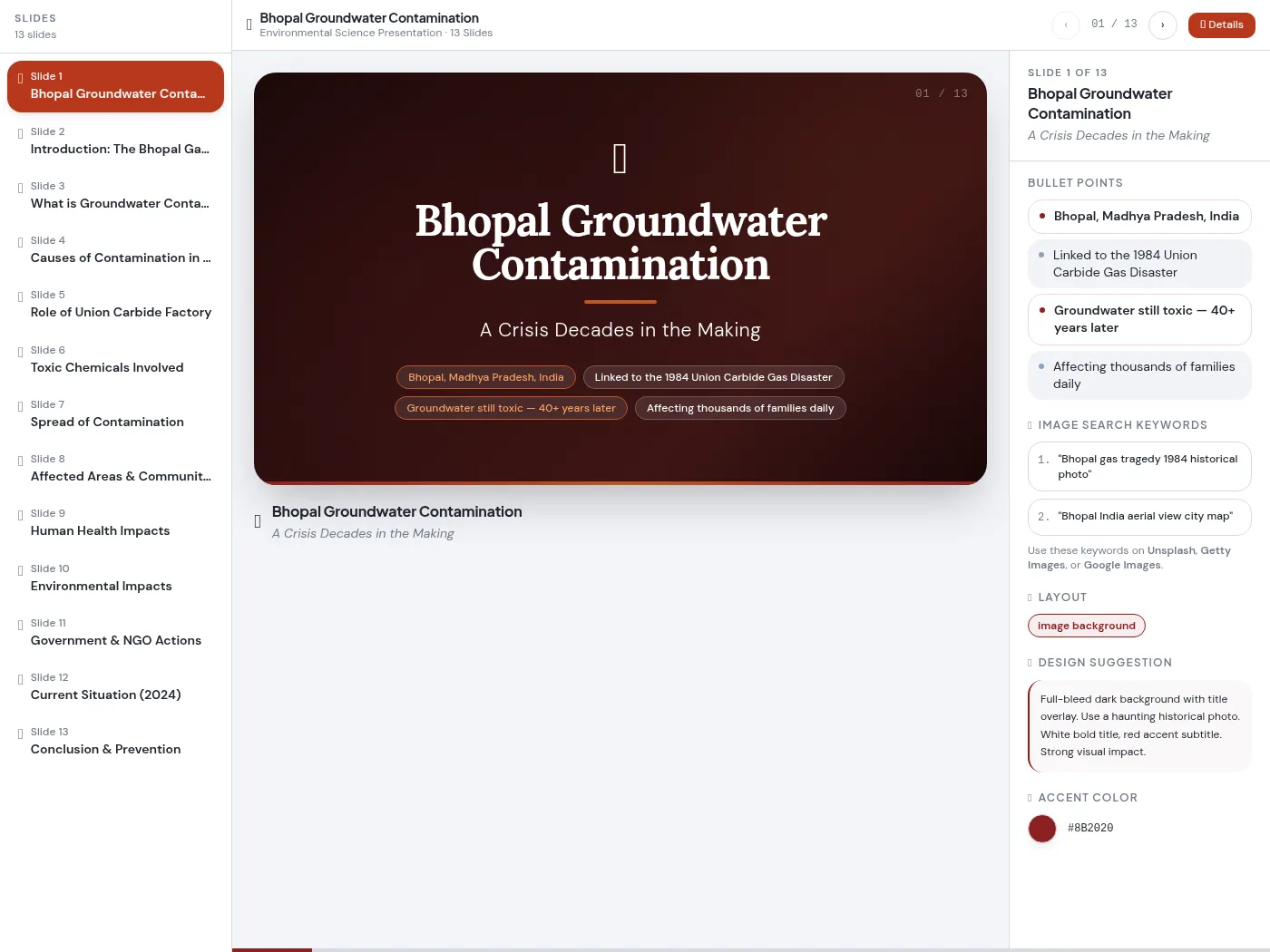 Bhopal Water Crisis Deck