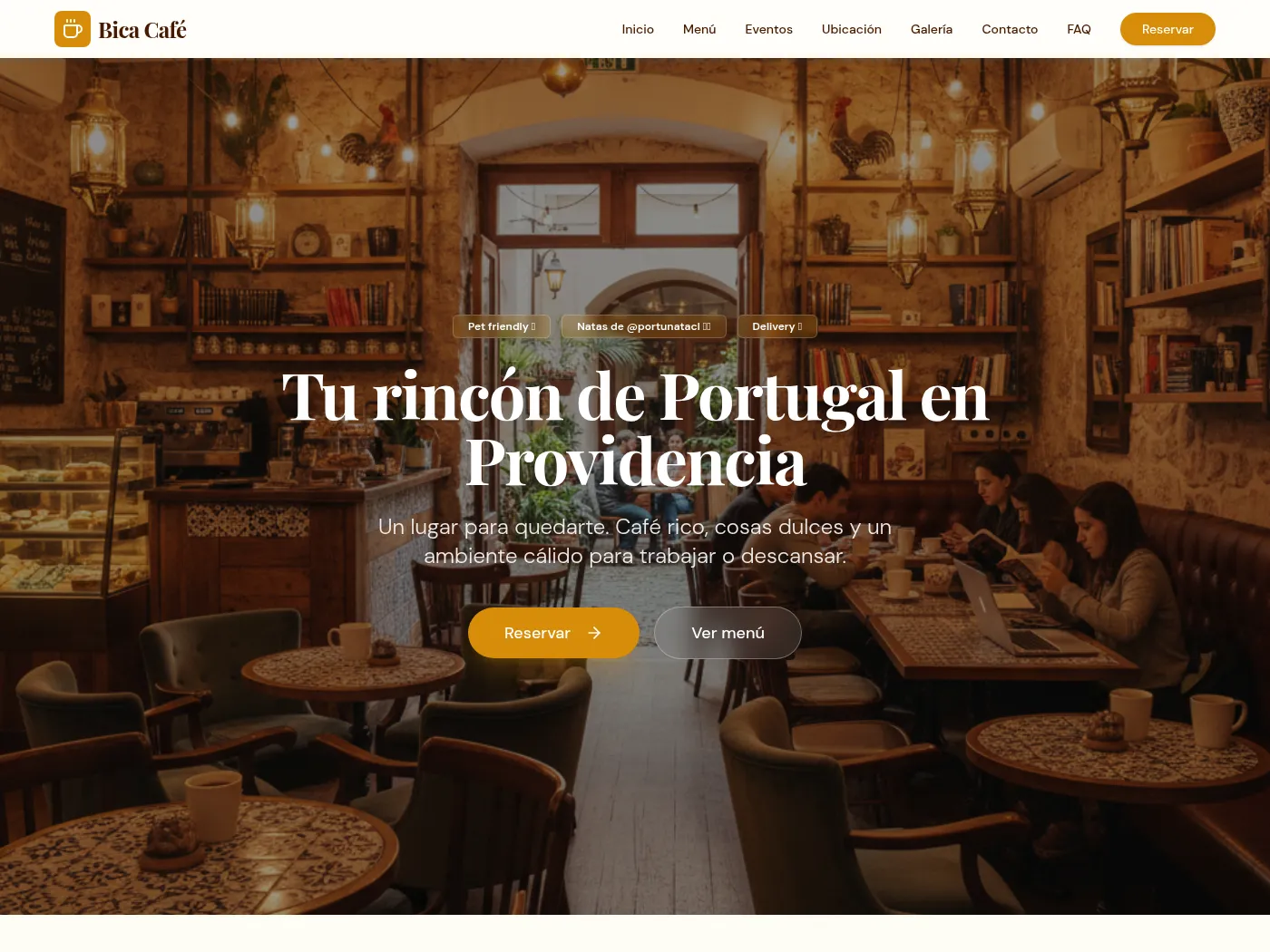 Bica Café Web Generator