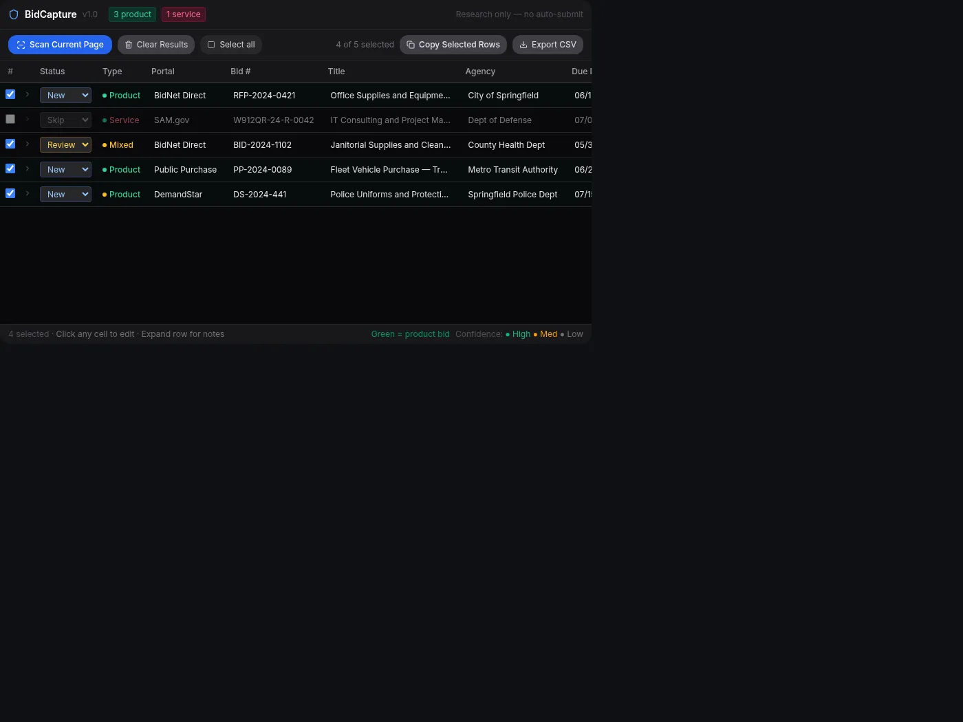 BidCapture Chrome Extension
