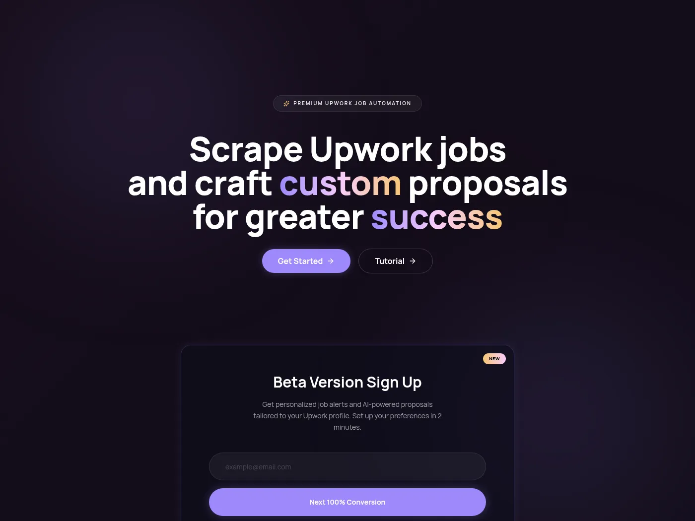 Bidexia SaaS Landing Page