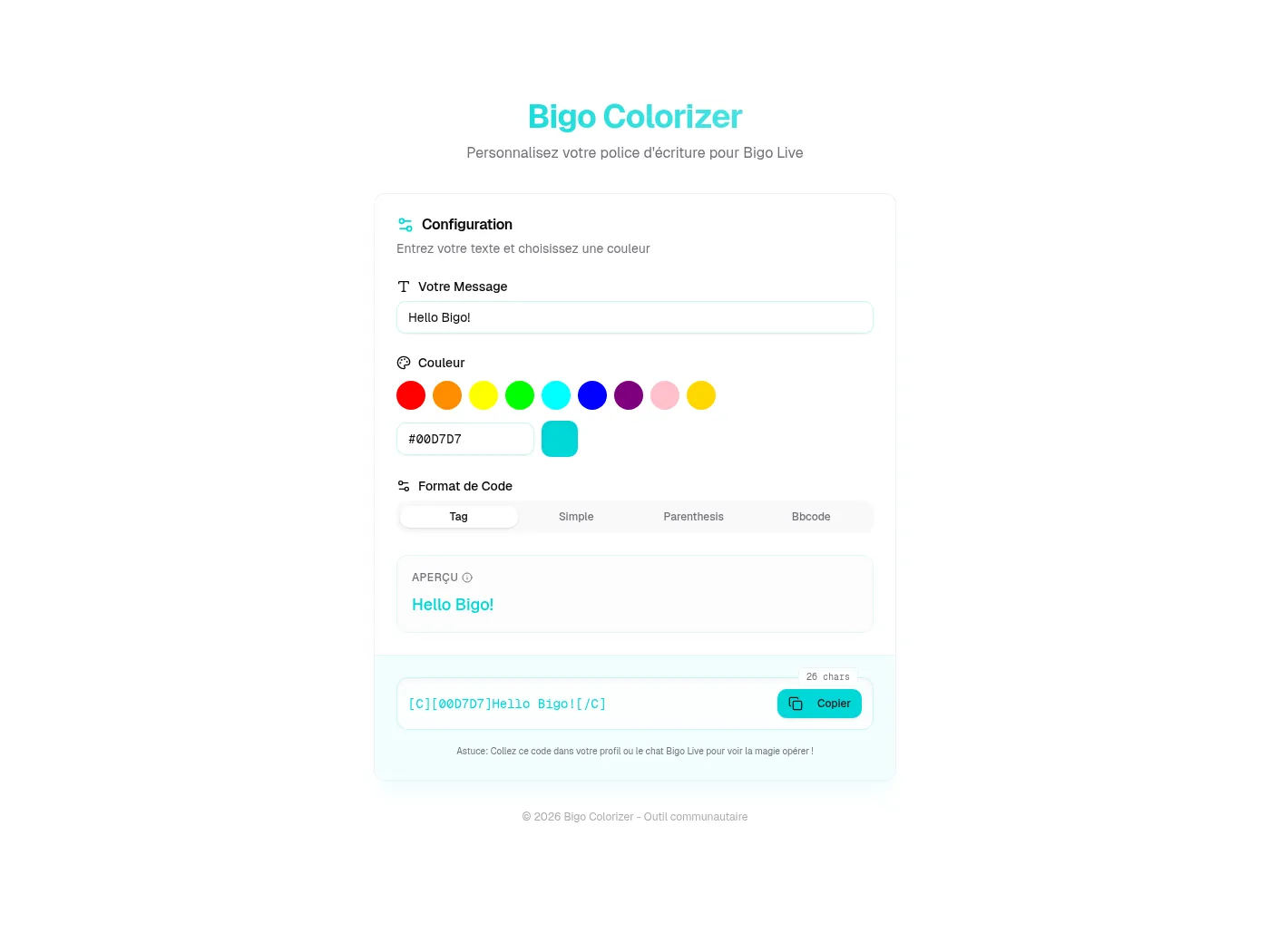 Bigo Live Font Colorizer