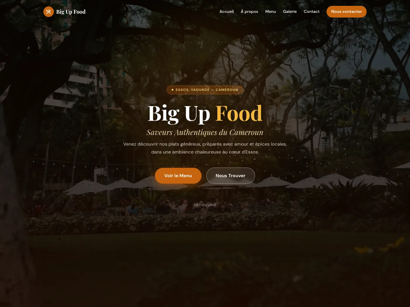 Big Up Food Website