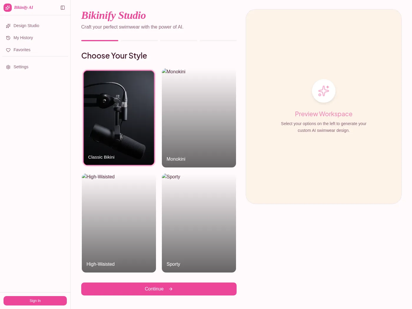 Bikinify AI Studio