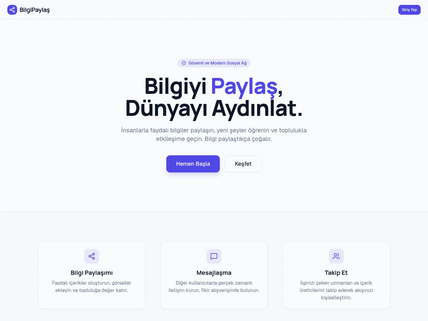 BilgiPaylaş Sosyal Ağ