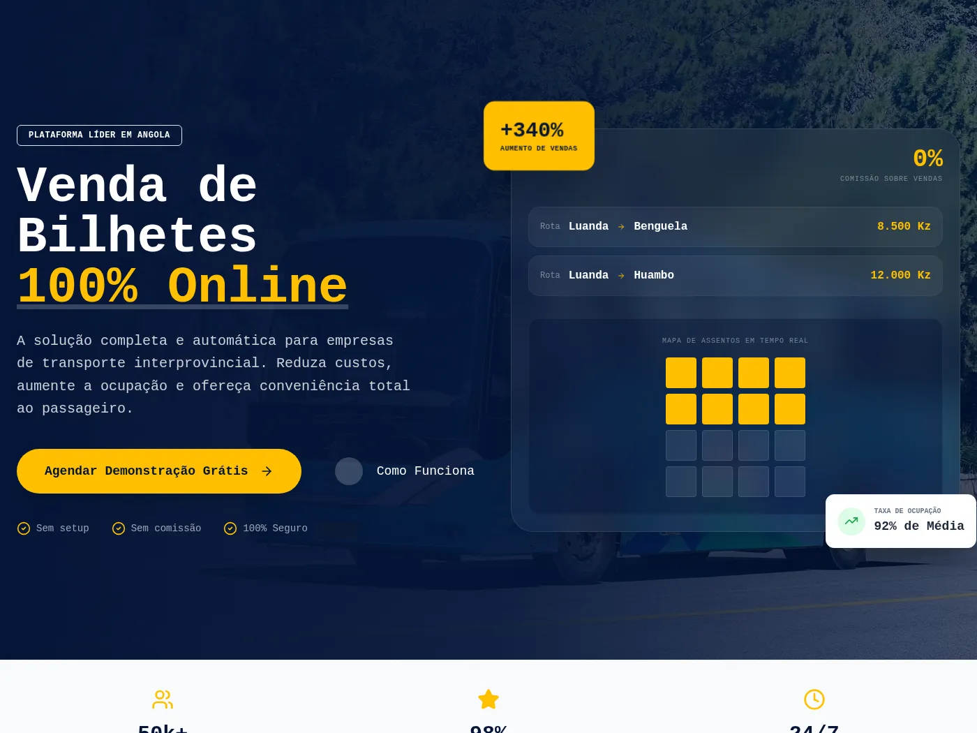 Bilhetes Online Landing