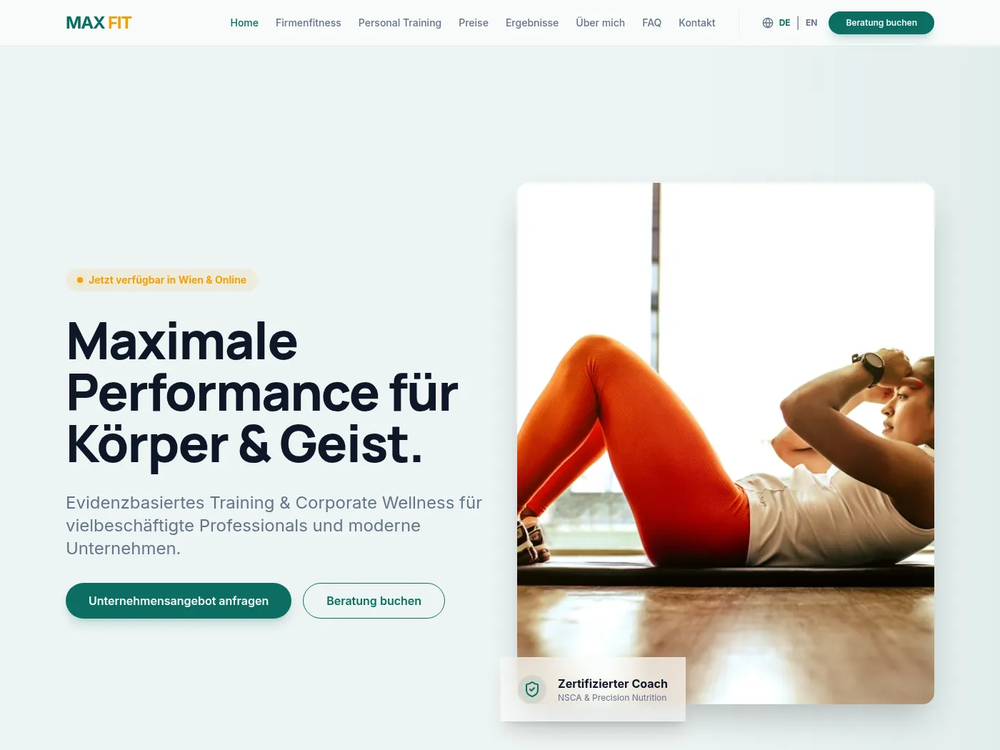 Bilingual Fitness Coach Site