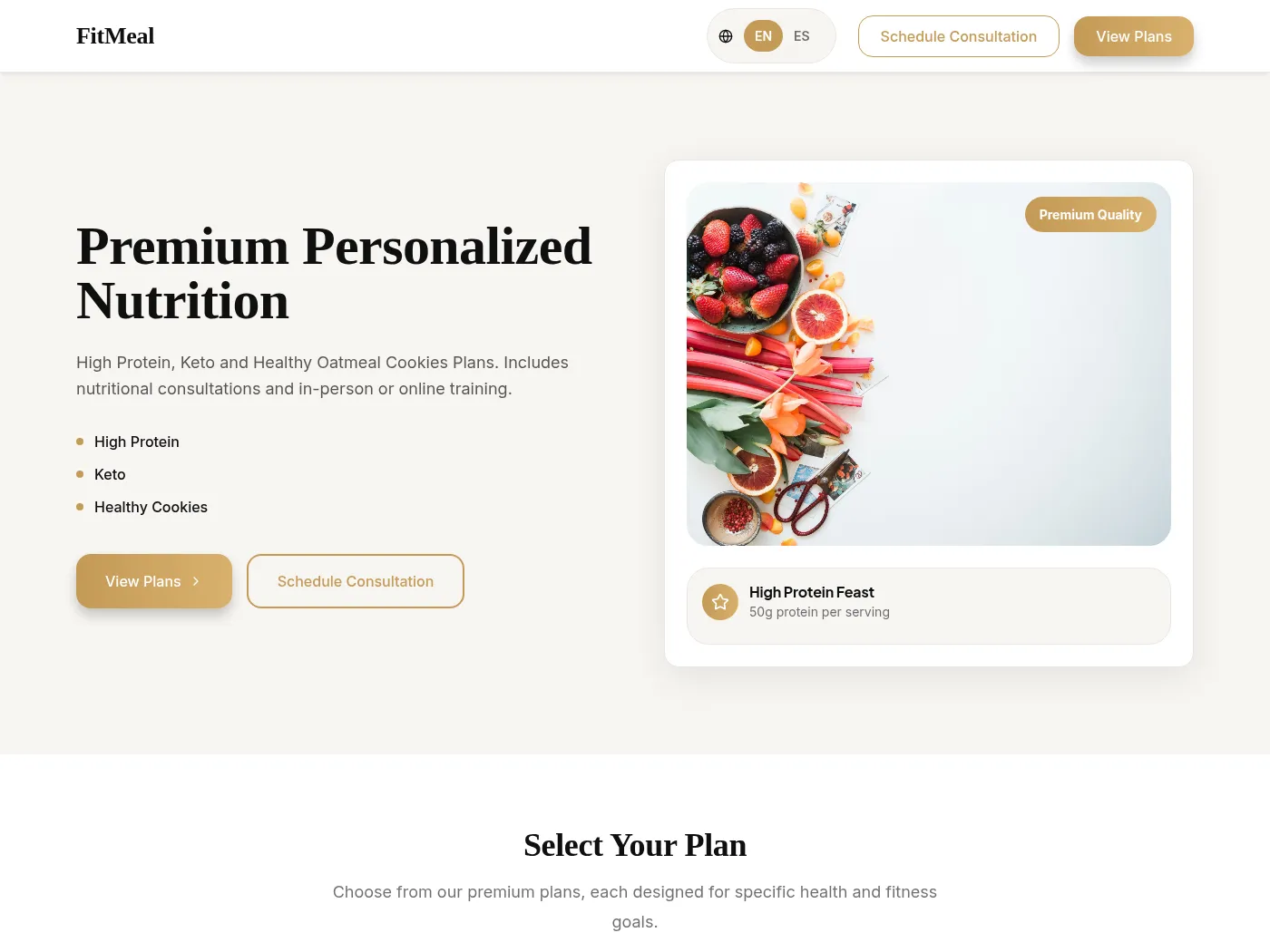 FitMeal Landing Page