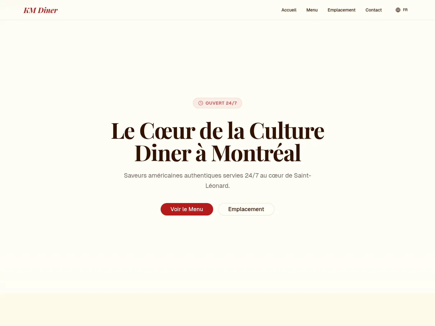 Montreal Diner Web Portal