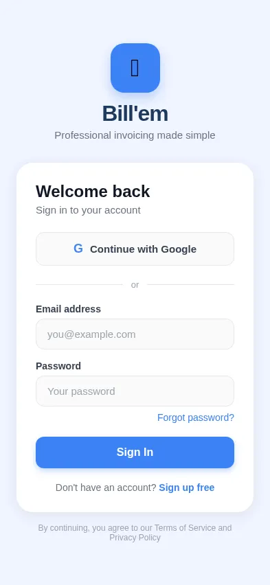 Bill’em Invoice Platform