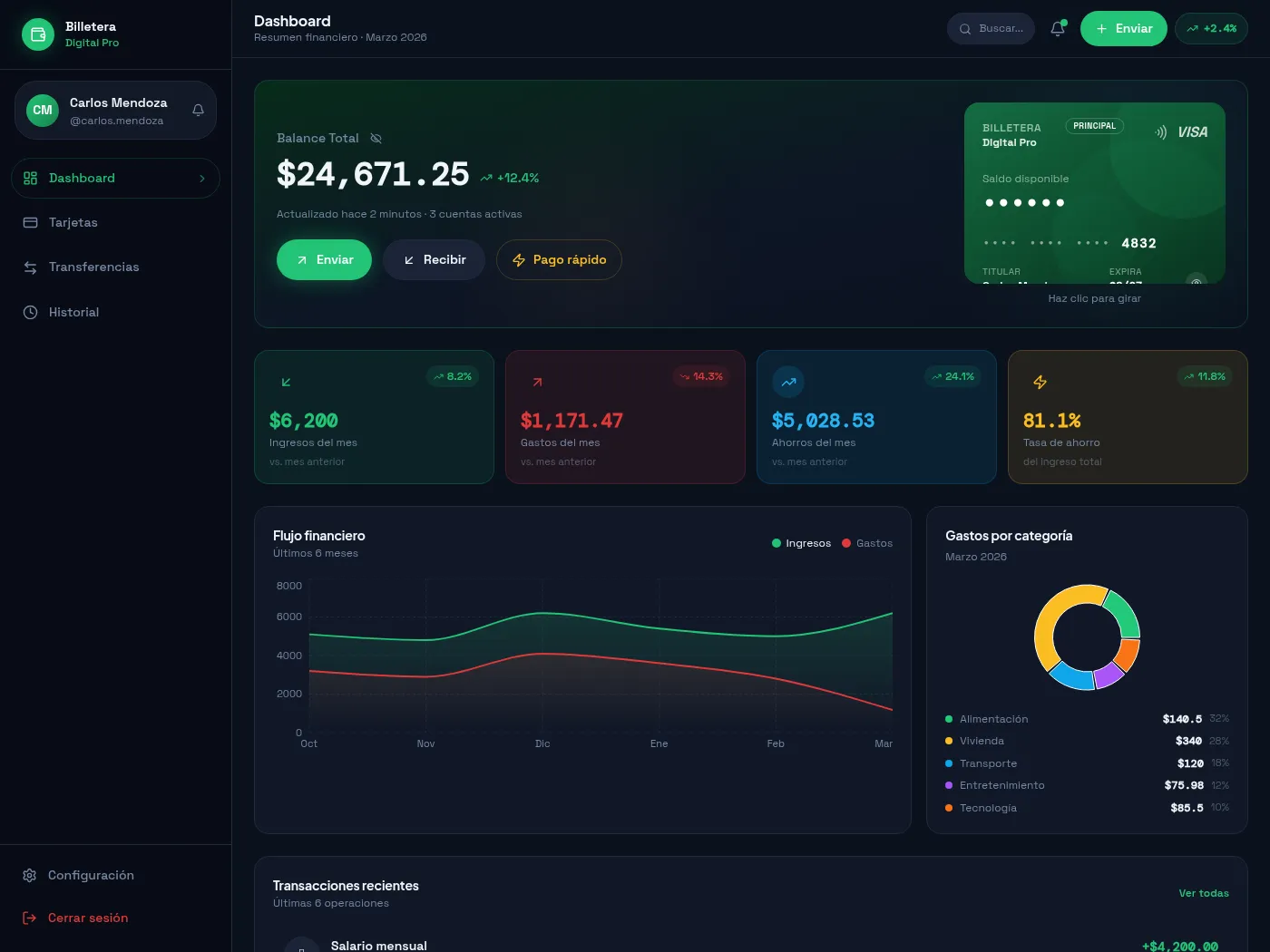Billetera Digital Pro