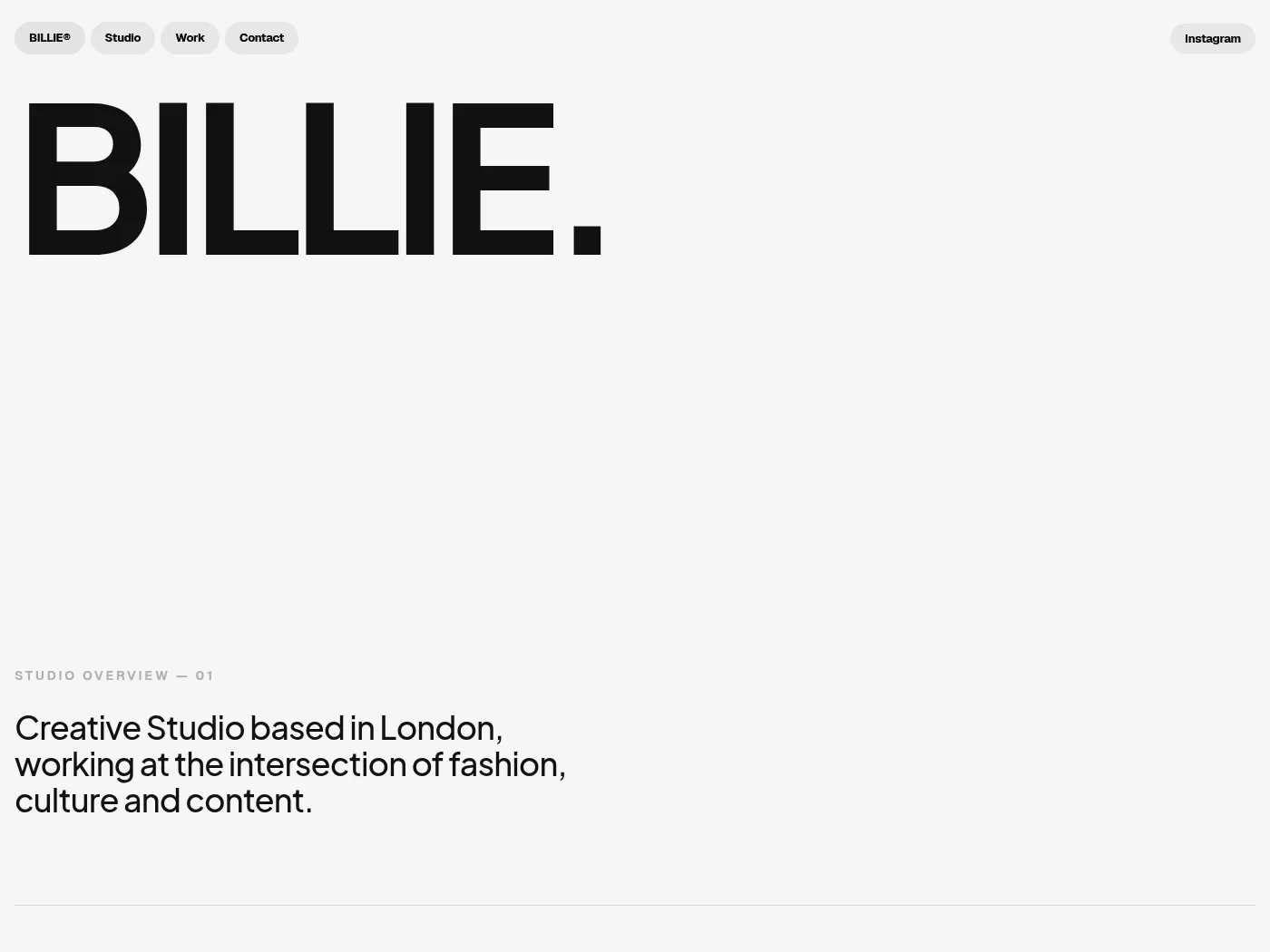 Billie Studio Landing