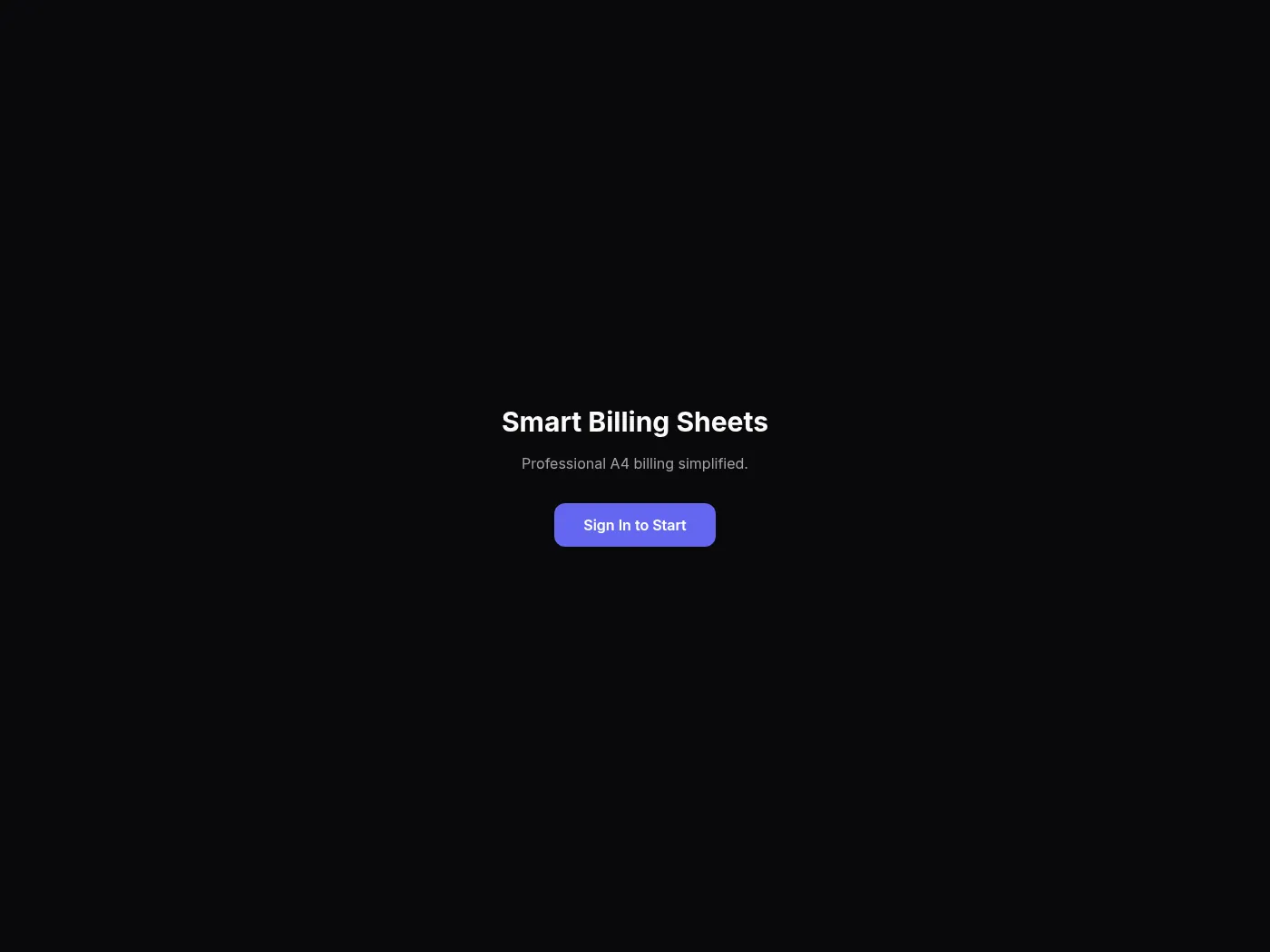 Smart Billing Sheets