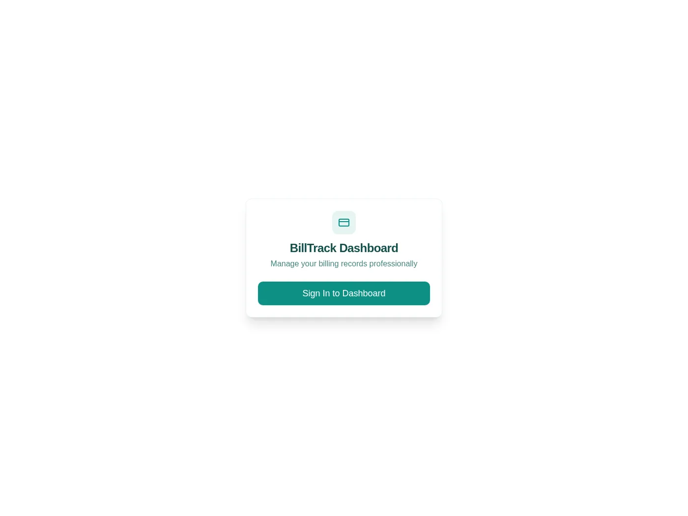 BillTrack Dashboard