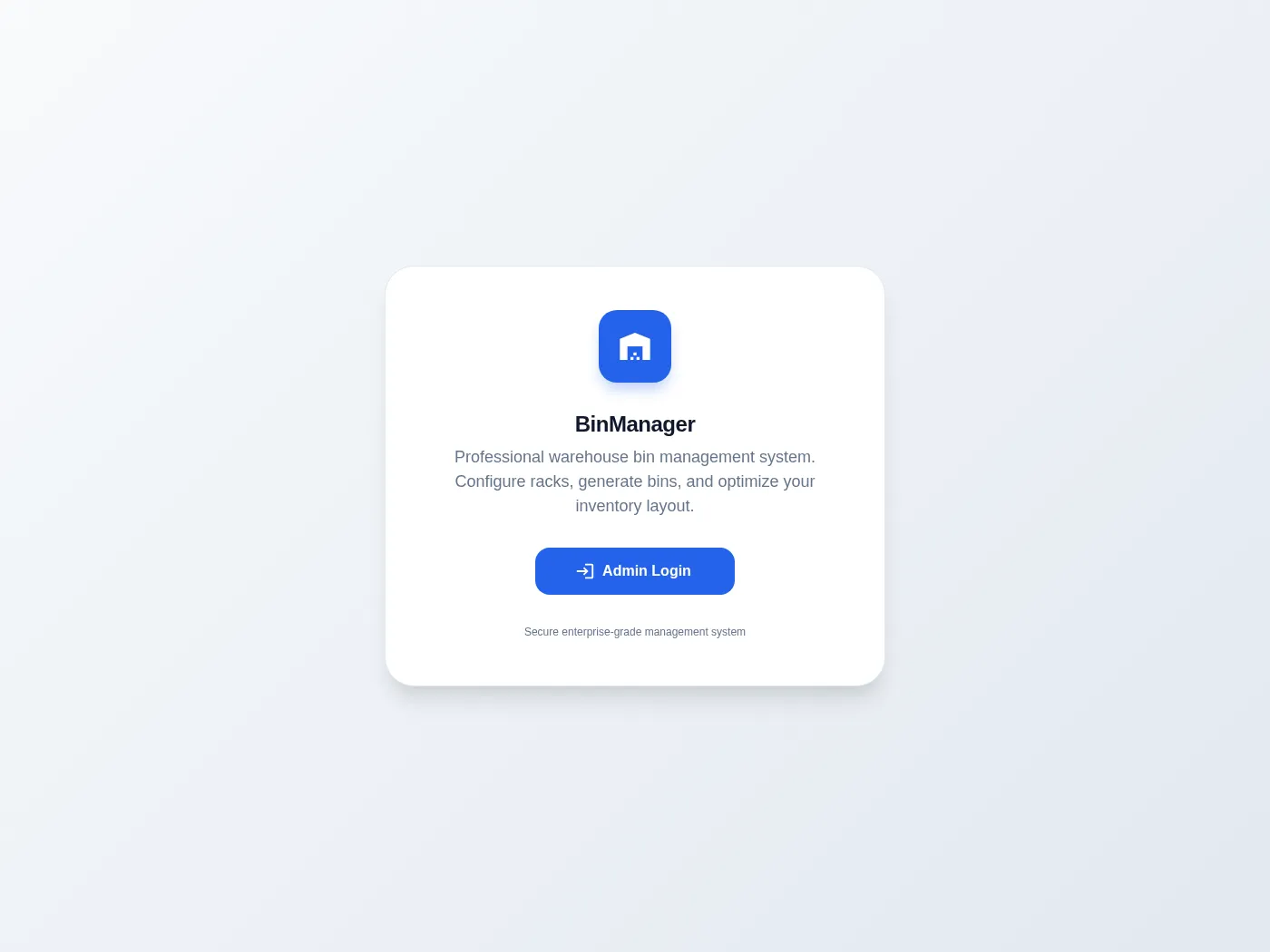 BinManager Admin Dashboard